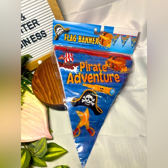 PIRATE | Party Supplies | Pirate Adventure Party Flag Banner 2 Ft ...